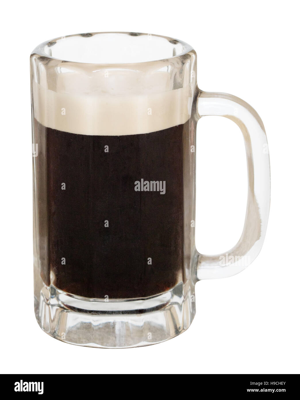 Mug of dark stout beer isolated on a white background with a clipping ...