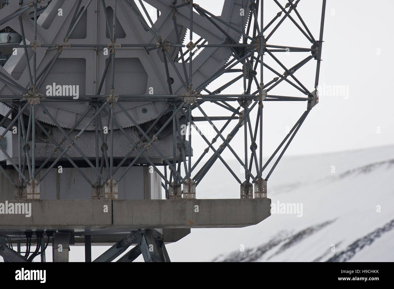 Eiscat Radio Telescope / EISCAT Svalbard Radar on the mountain Breinosa ...