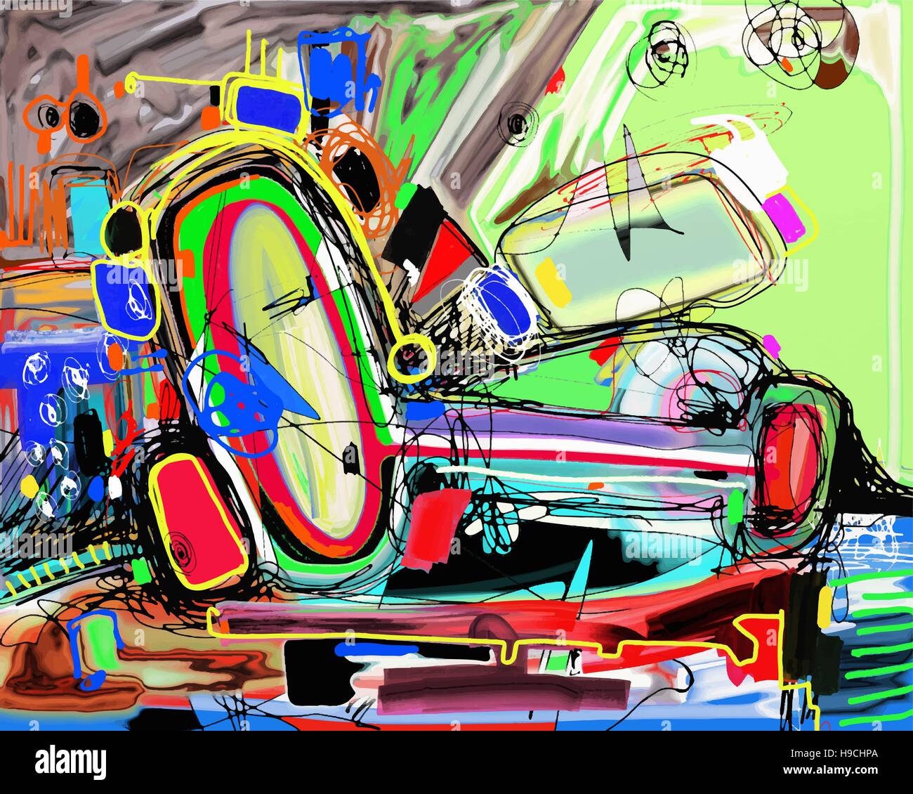 original digital painting of abstraction composition Stock Vector Image ...