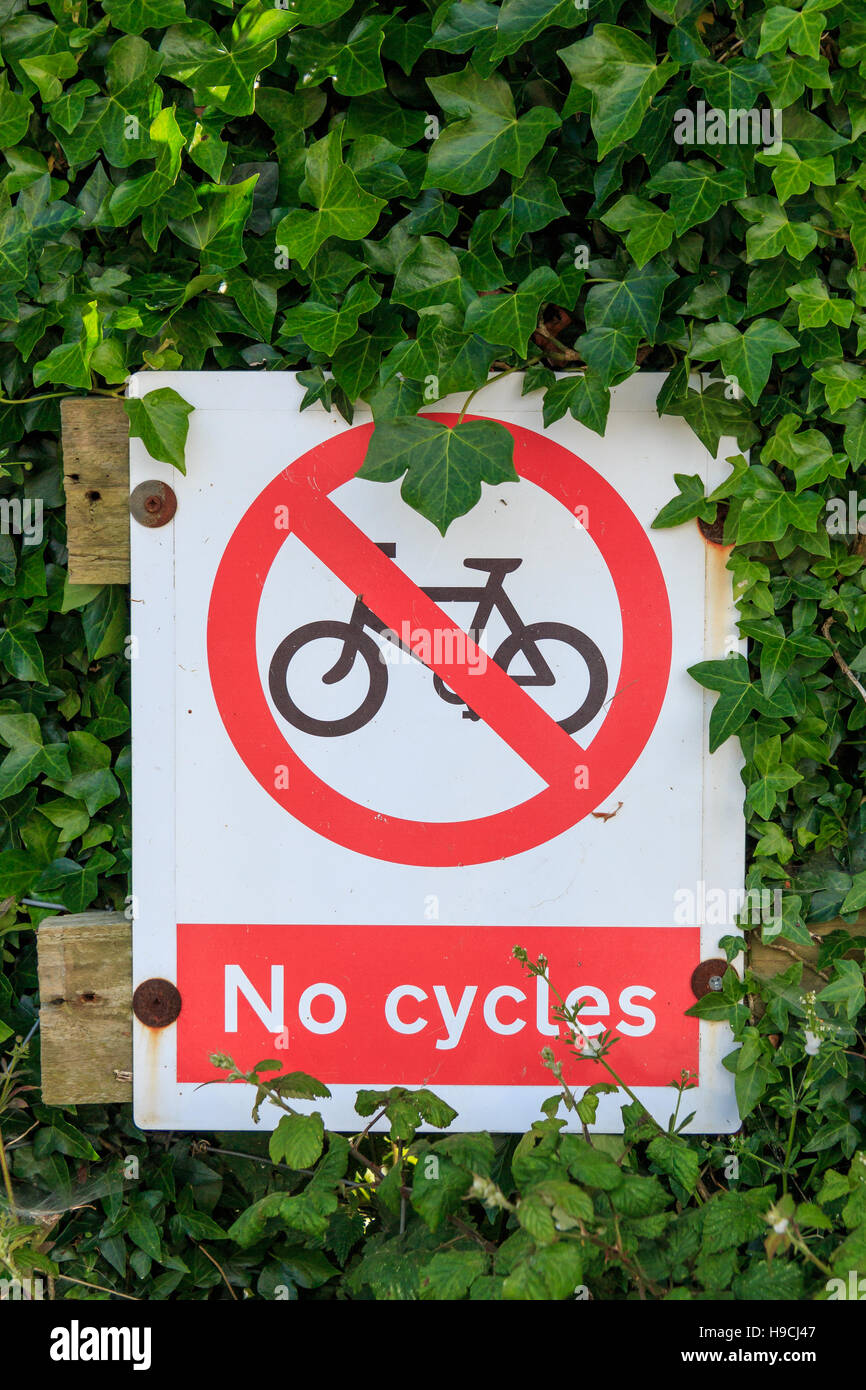 No Cycles Sign England Stock Photo - Alamy
