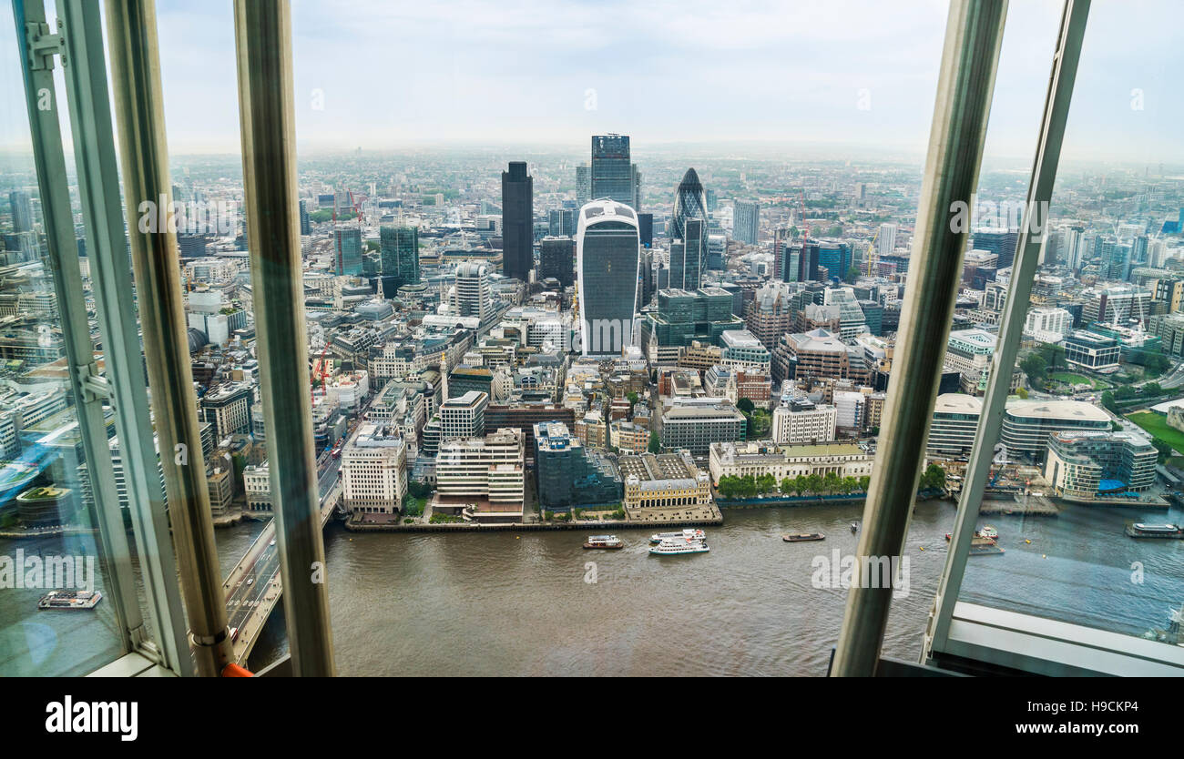 Great Britain, England, view of the City of London from The Shard ...