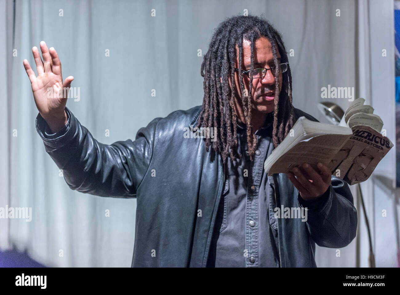 American novelist Michael Datcher at a reading Stock Photo - Alamy