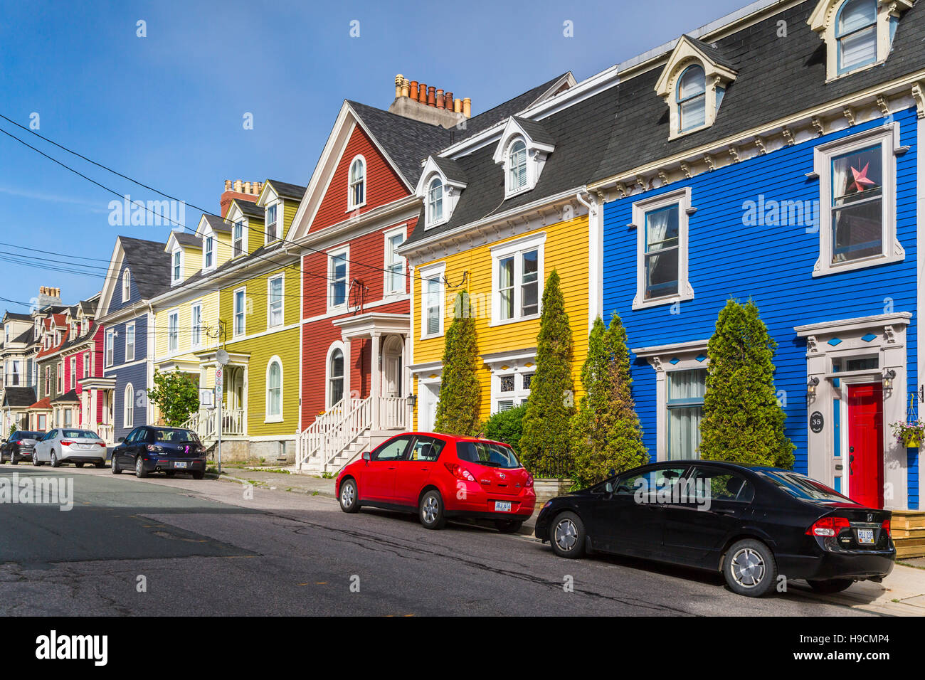 Colorful jellybean buildings in St. John's, Newfoundland and Labrador ...