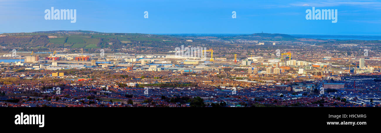 Aerial panorama of Belfast. Belfast, Northern Ireland, United Kingdom ...