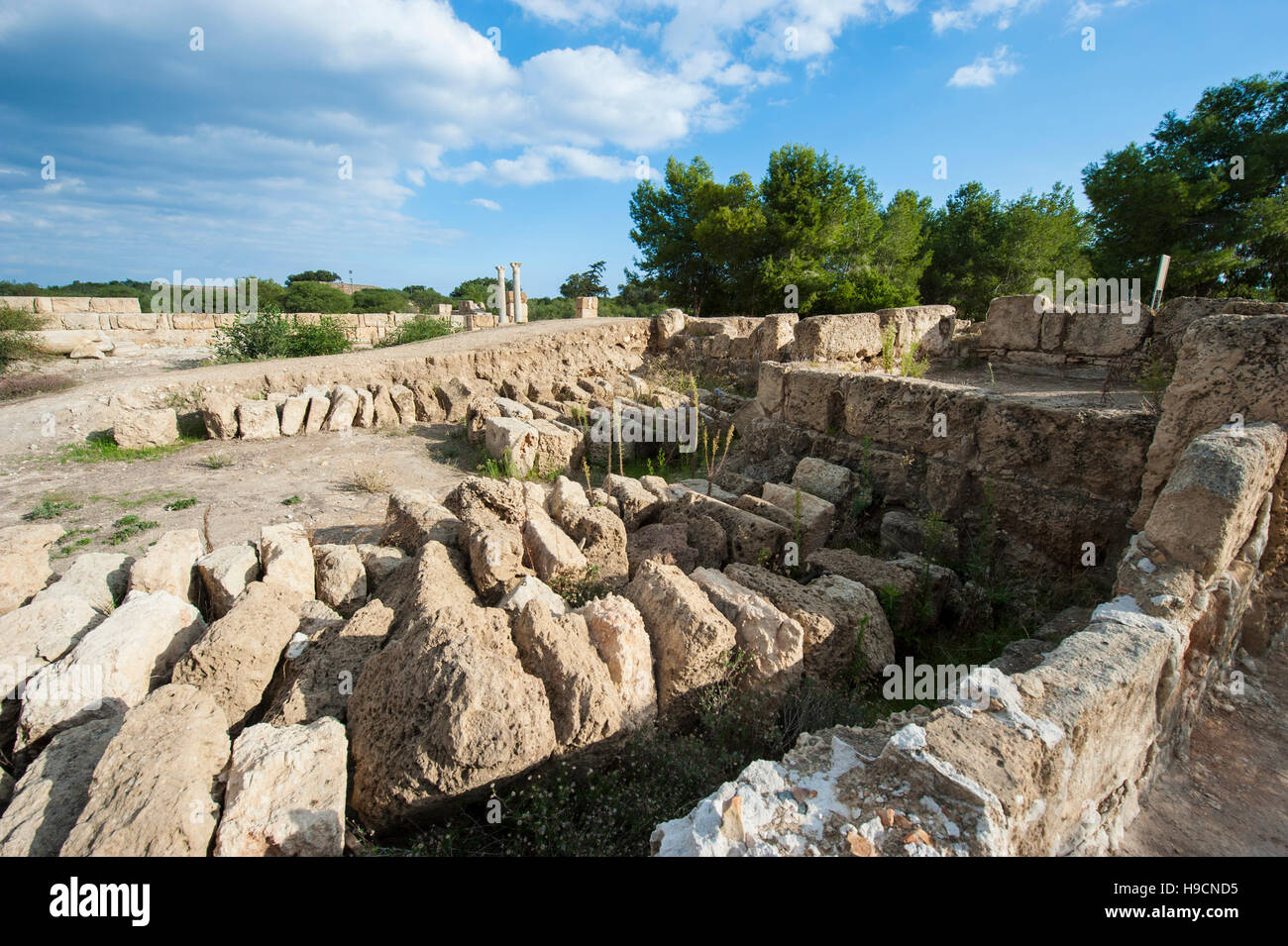 Salamis, an ancient Greek city-state on the east coast of Cyprus Stock ...