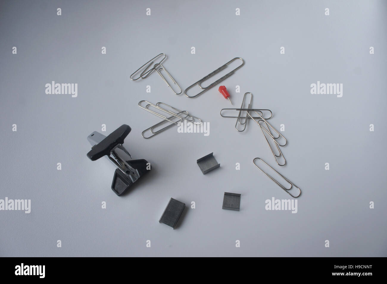 A collection of small office clutter items Stock Photo - Alamy