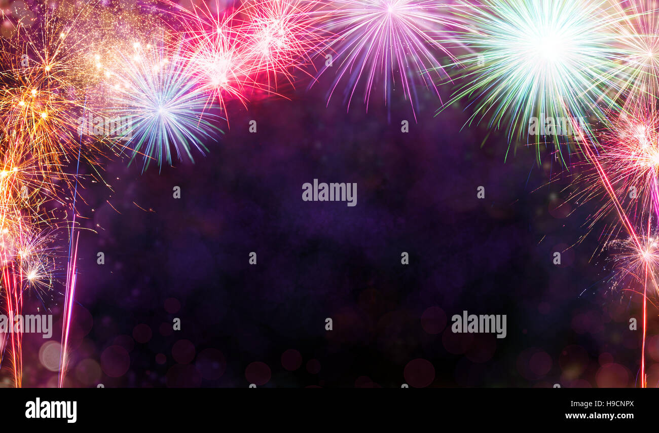 Abstract colored firework background with free space for text Stock ...