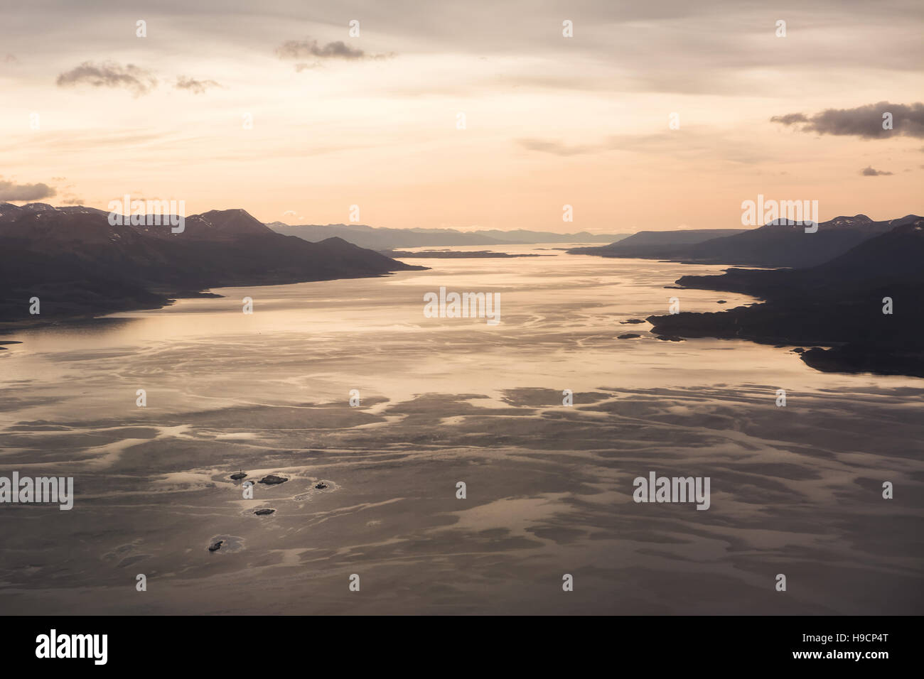 Sunrise on Beagle channel Stock Photo - Alamy