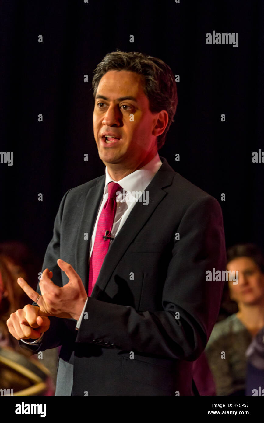 Labour leader Ed Miliband addressing a rally at The Old Market, in Hove ...