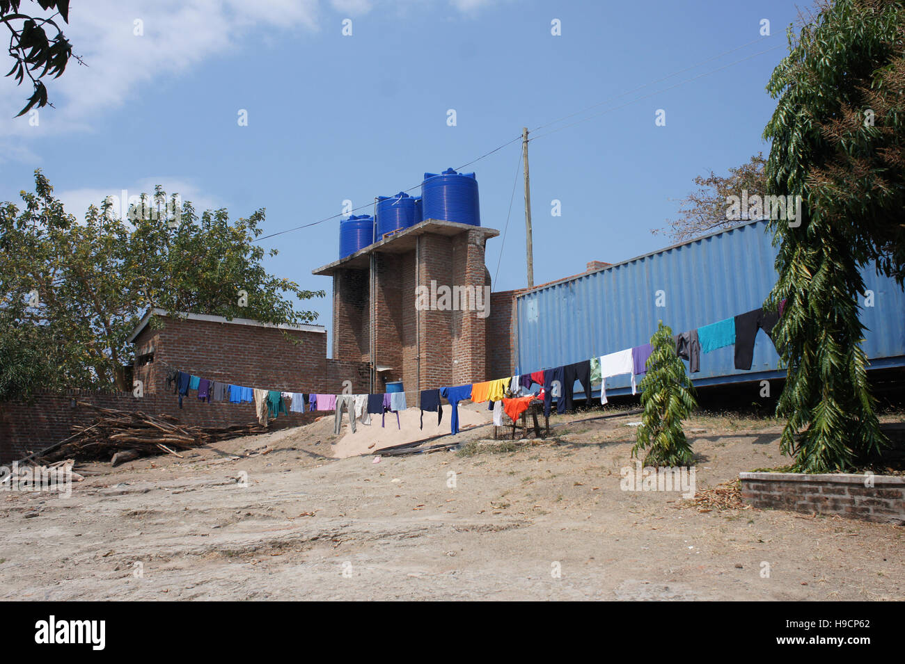 A communal washing line Stock Photo - Alamy
