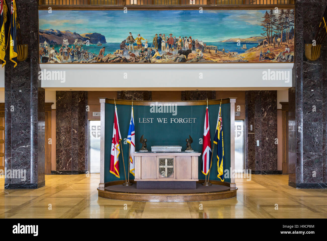 The interior foyer of the Newfoundland Assembly building in St. John's ...