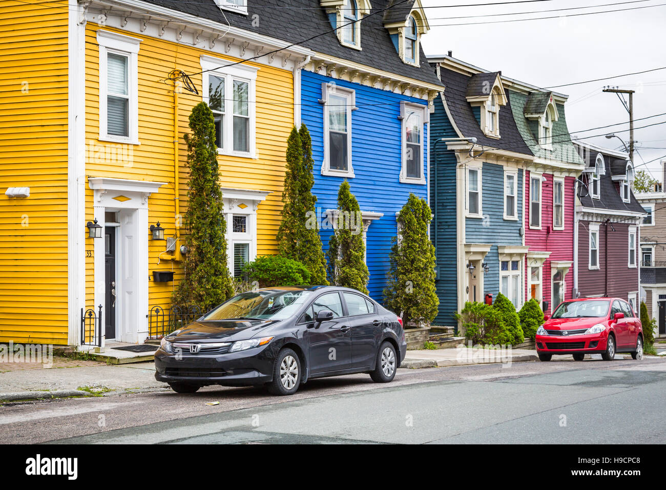 Colorful jellybean buildings in St. John's, Newfoundland and Labrador ...
