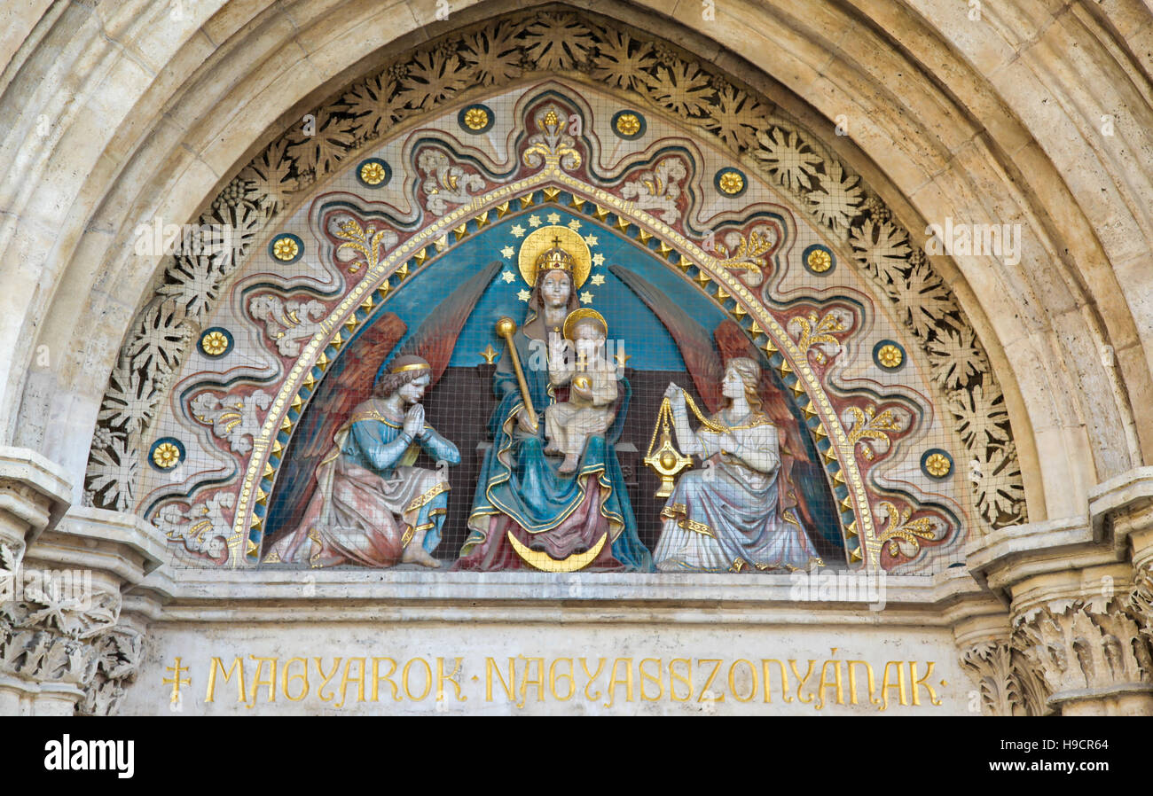 Sculpture of Mother Mary and the Infant Jesus and Two Angels at ...