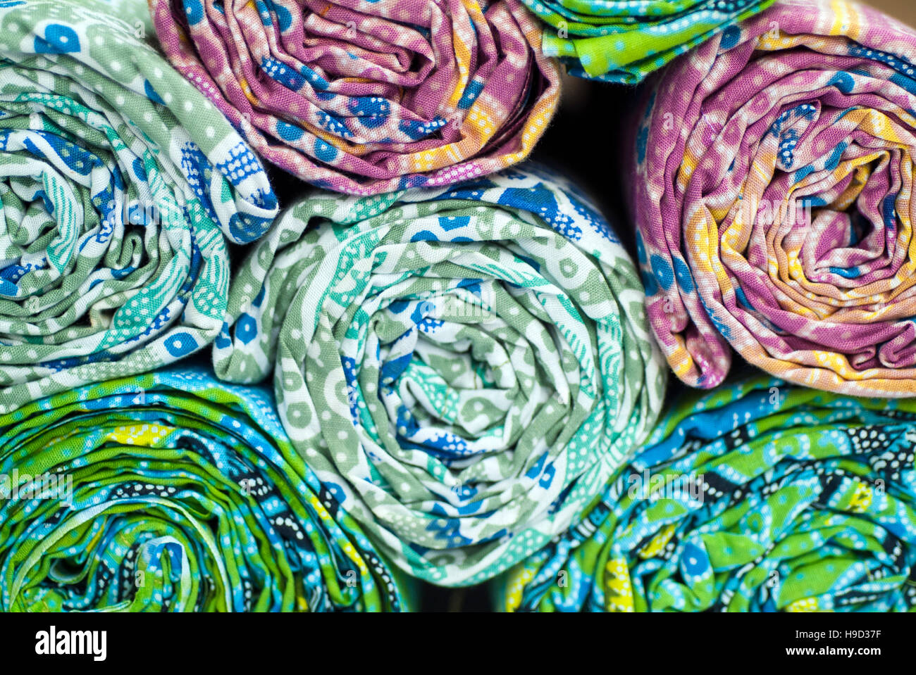 Colorful batik sarongs in Ubud, Bali Stock Photo - Alamy