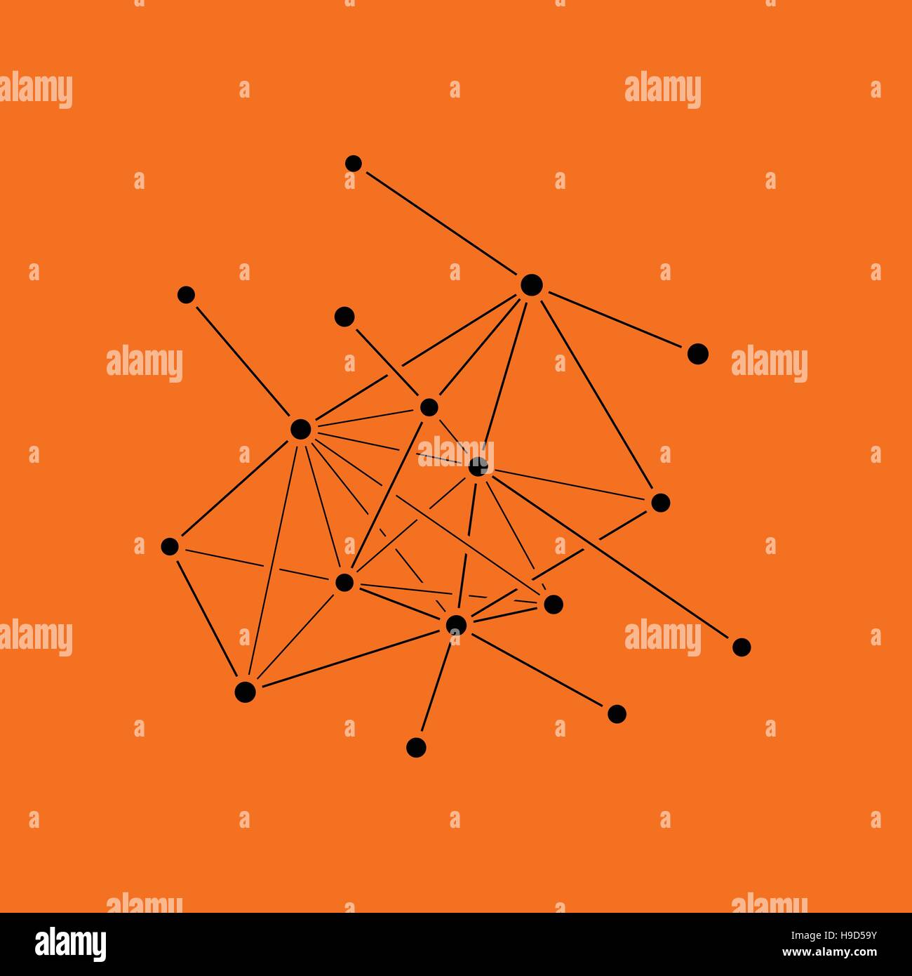 Connection net icon. Orange background with black. Vector illustration Stock Vector Image & Art ...