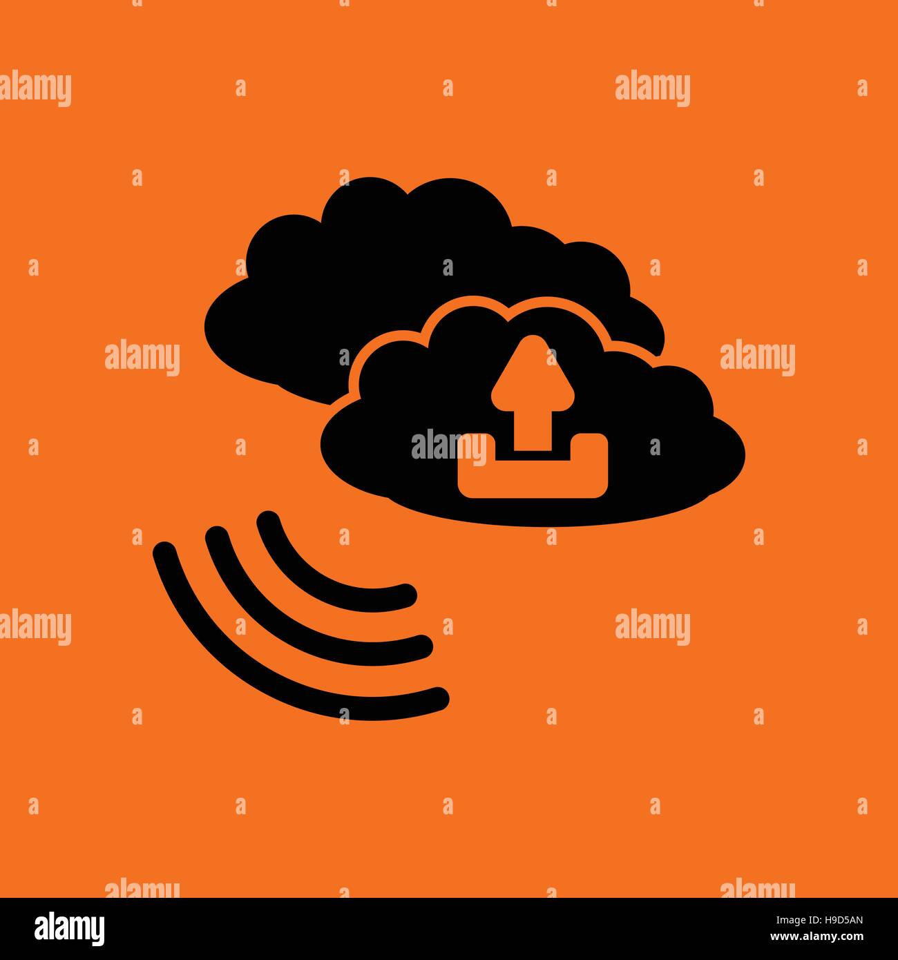 Cloud connection icon. Orange background with black. Vector ...