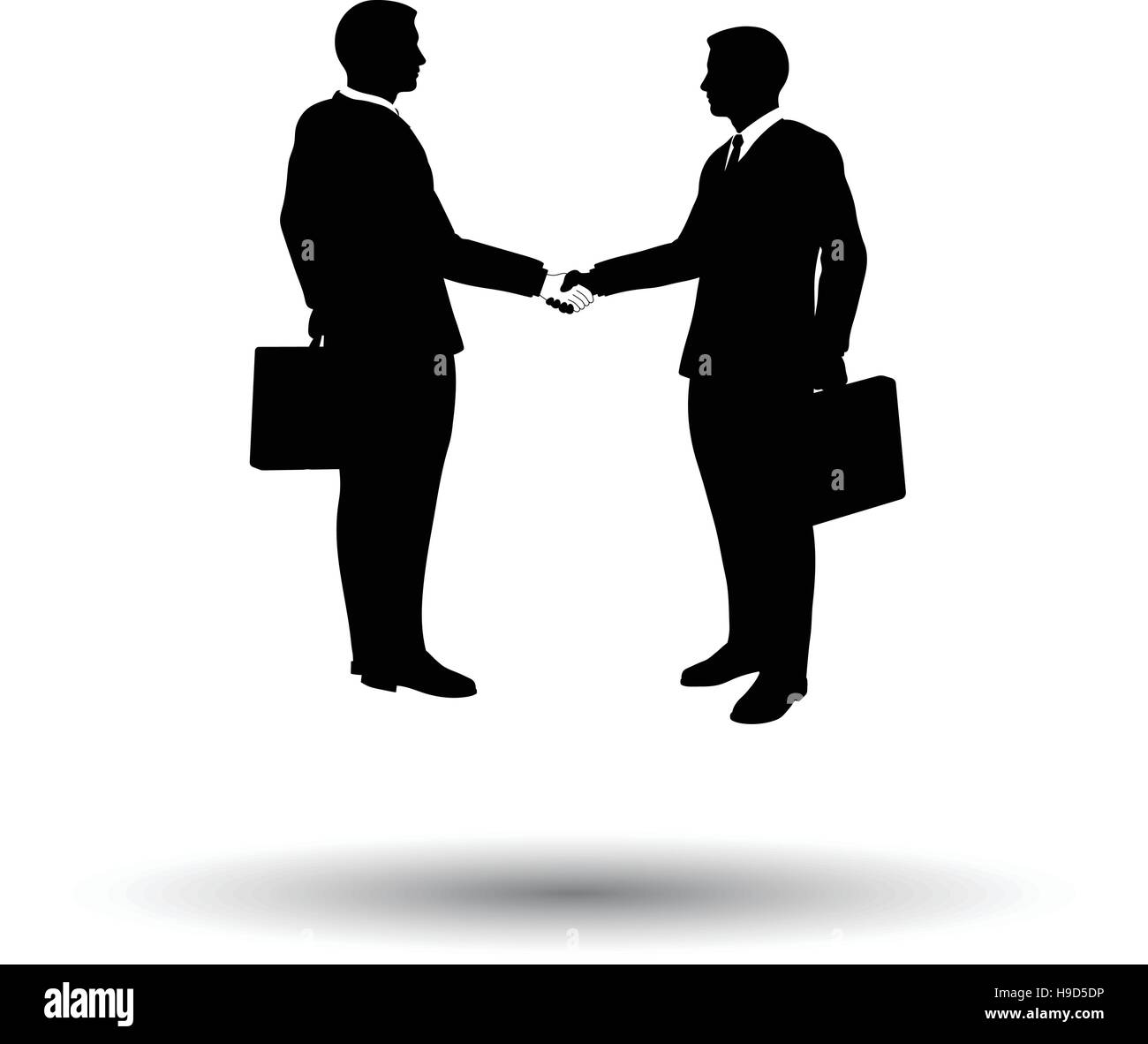 Meeting businessmen icon. White background with shadow design. Vector ...