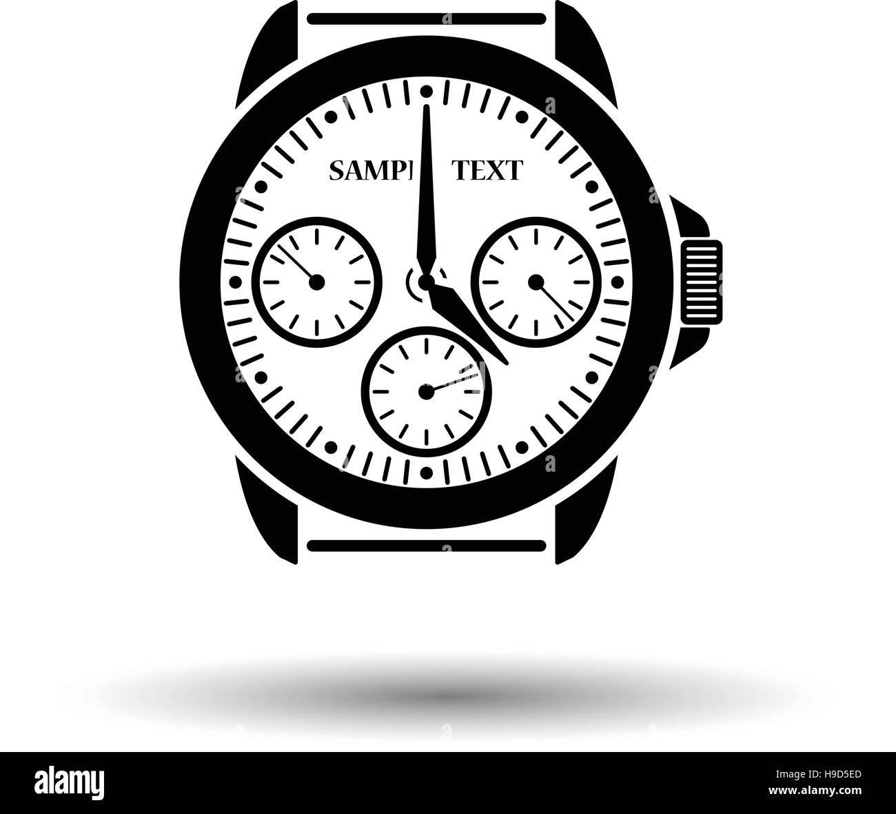 Watches icon. White background with shadow design. Vector illustration ...