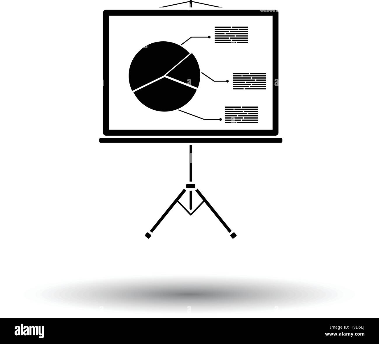 Presentation stand icon. White background with shadow design. Vector ...