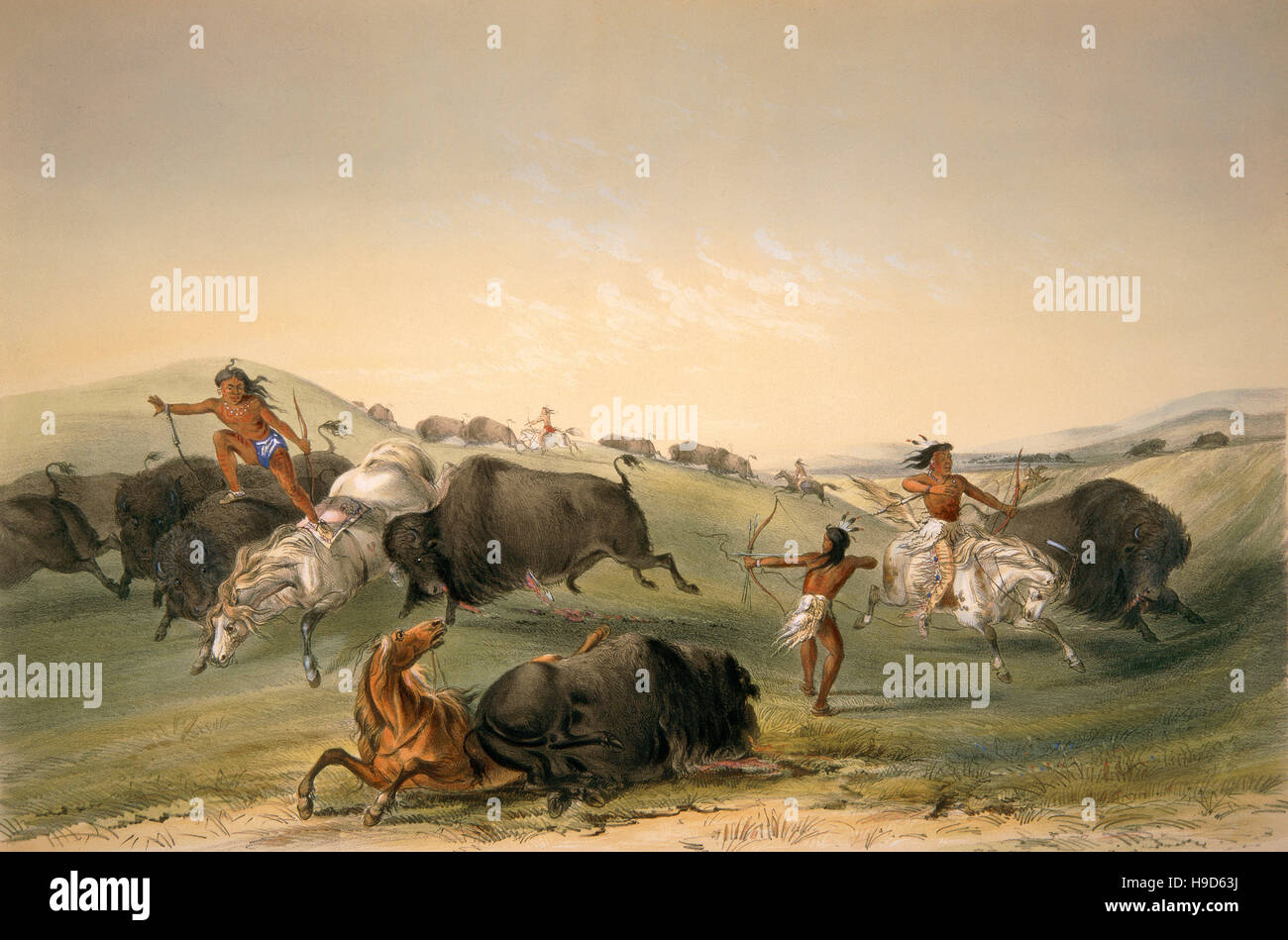 Buffalo hunt indian hi-res stock photography and images - Alamy