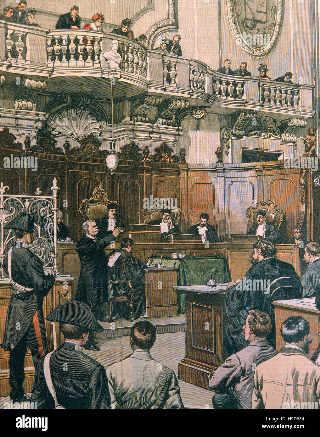 Engraving 20th century , Trial for murder in Italy - 1900 Stock Photo ...