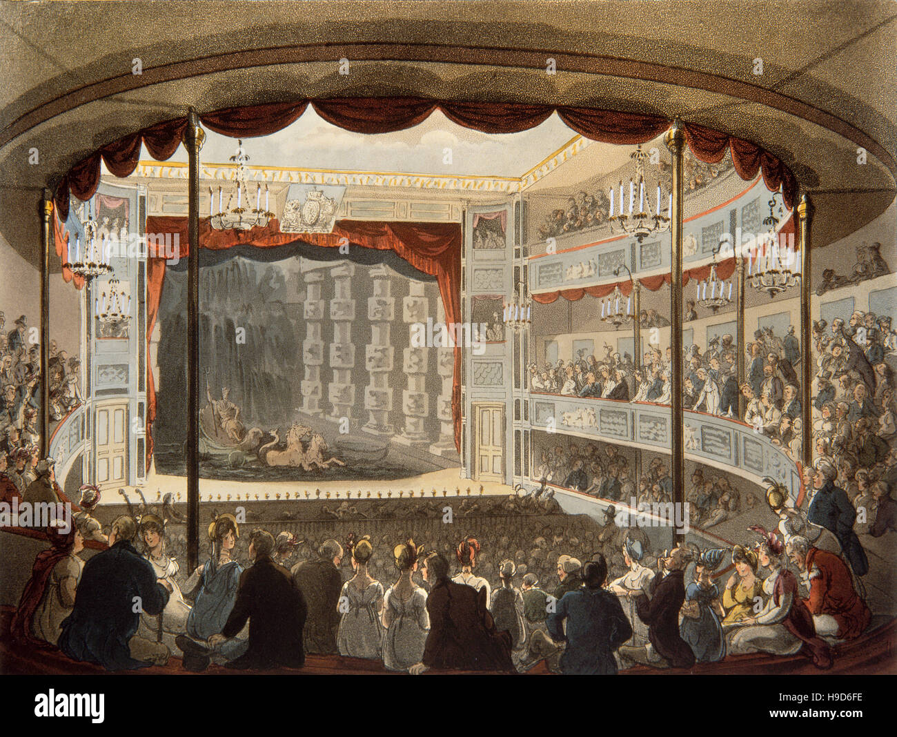 Engraving 19th century , Sadler's Wells Theatre 1809 Stock Photo - Alamy