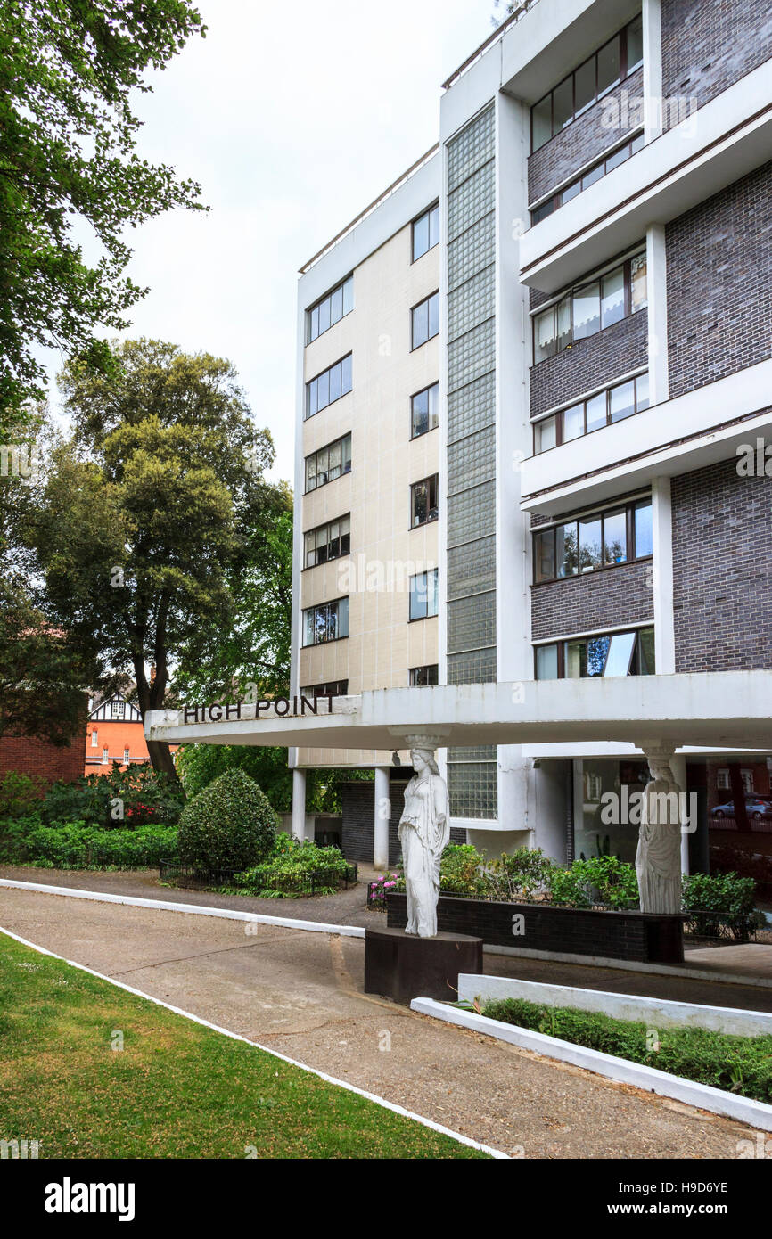 'High Point', Berthold Lubetkin's 1930s modernist apartment block, from ...