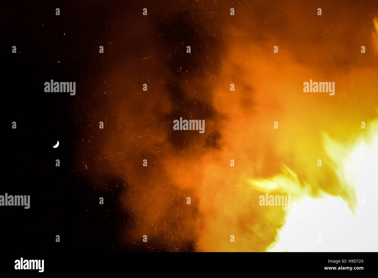 A roaring bonfire at the annual Penkridge Scouts Bonfire to mark the ...