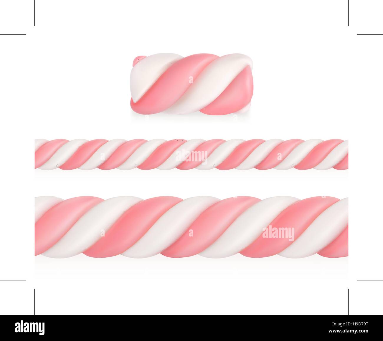Marshmallows candy, vector seamless pattern mesh Stock Vector Image ...