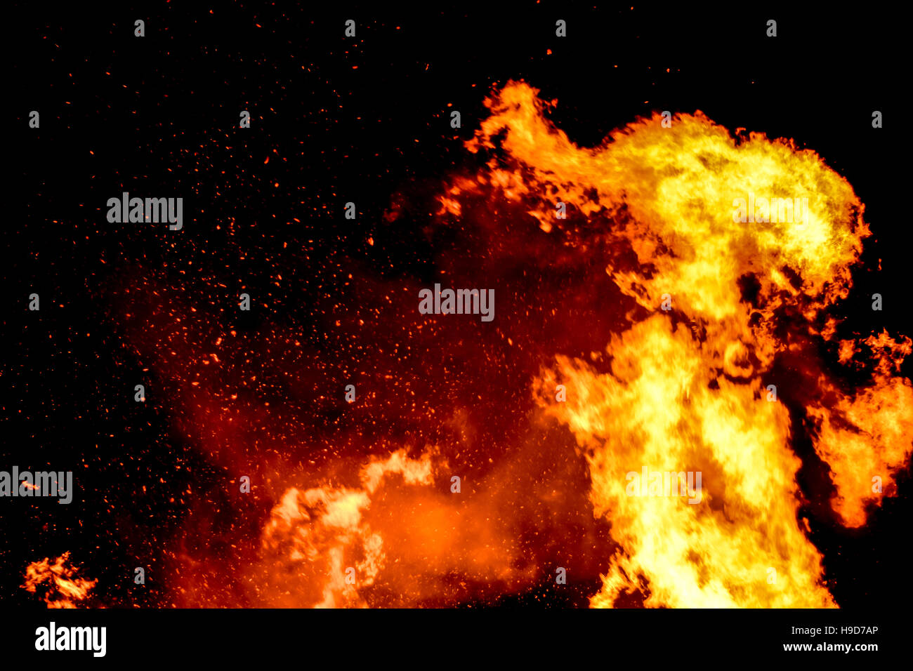 A roaring bonfire at the annual Penkridge Scouts Bonfire to mark the ...