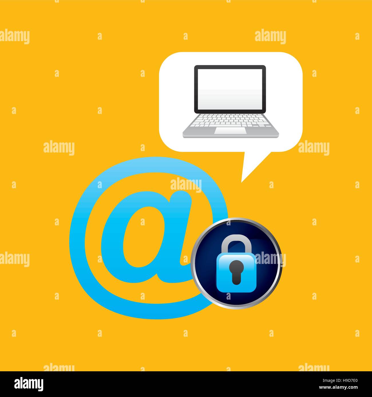 technology laptop mail protection safety vector illustration eps 10 ...