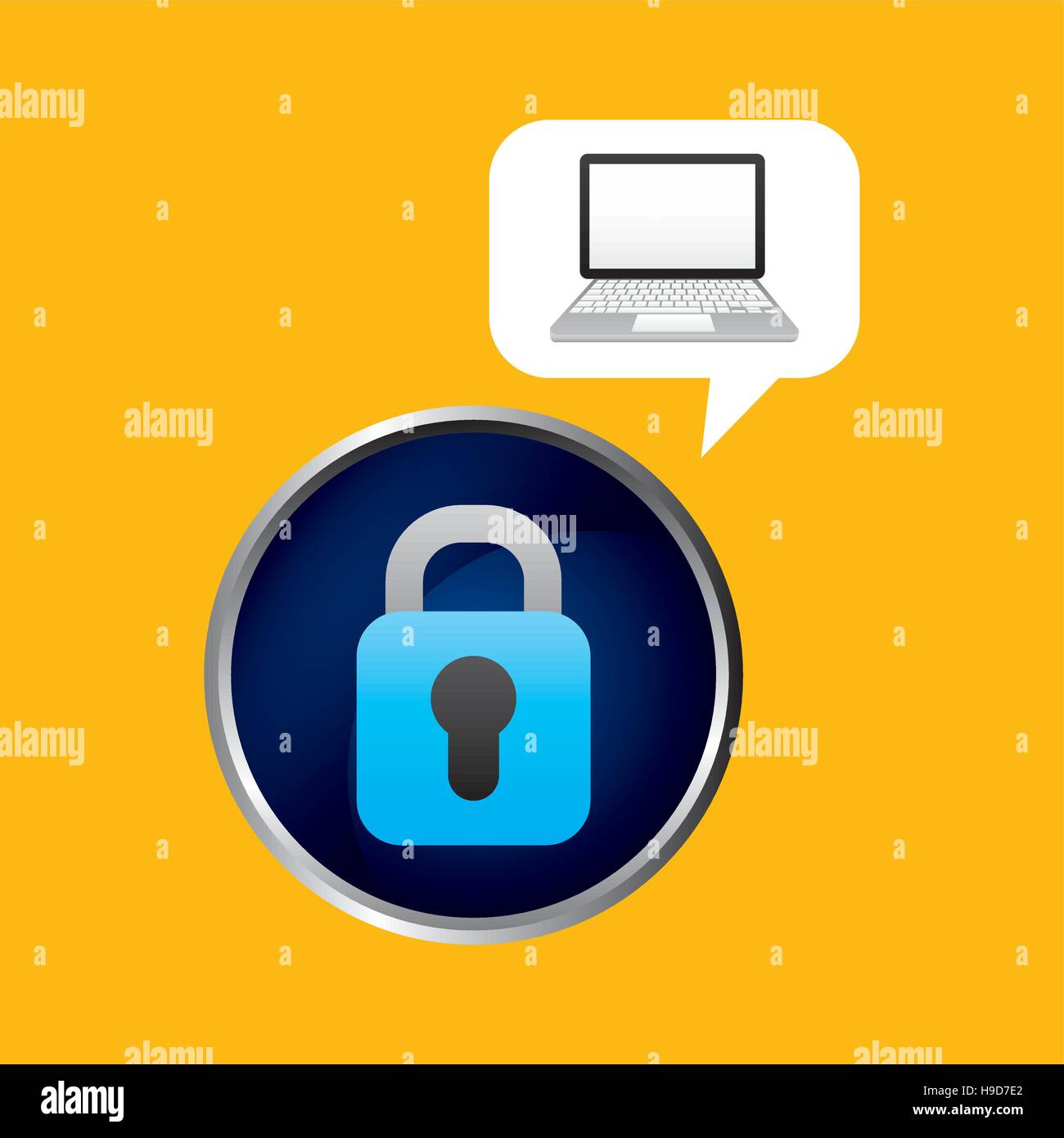 technology laptop padlock protection safety vector illustration eps 10 ...