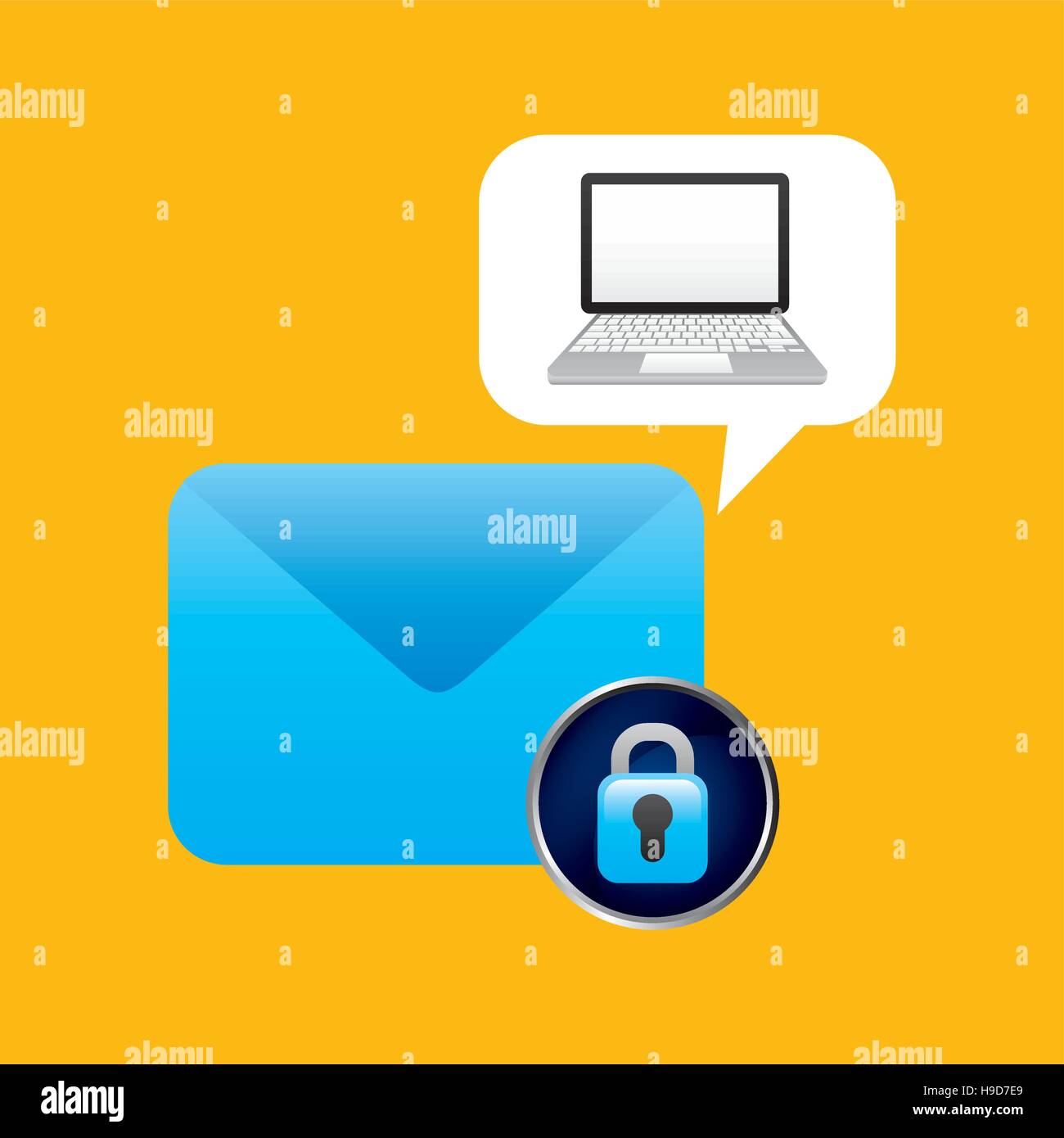 laptop padlock email data secure vector illustration eps 10 Stock ...
