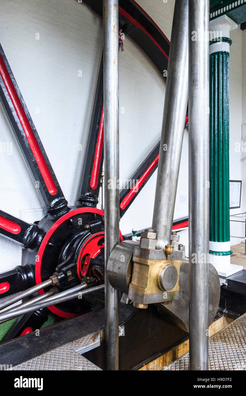Detail of the restored Victorian beam engine in Markfield Museum ...