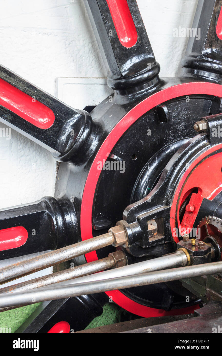 Detail of the restored Victorian beam engine in Markfield Museum ...