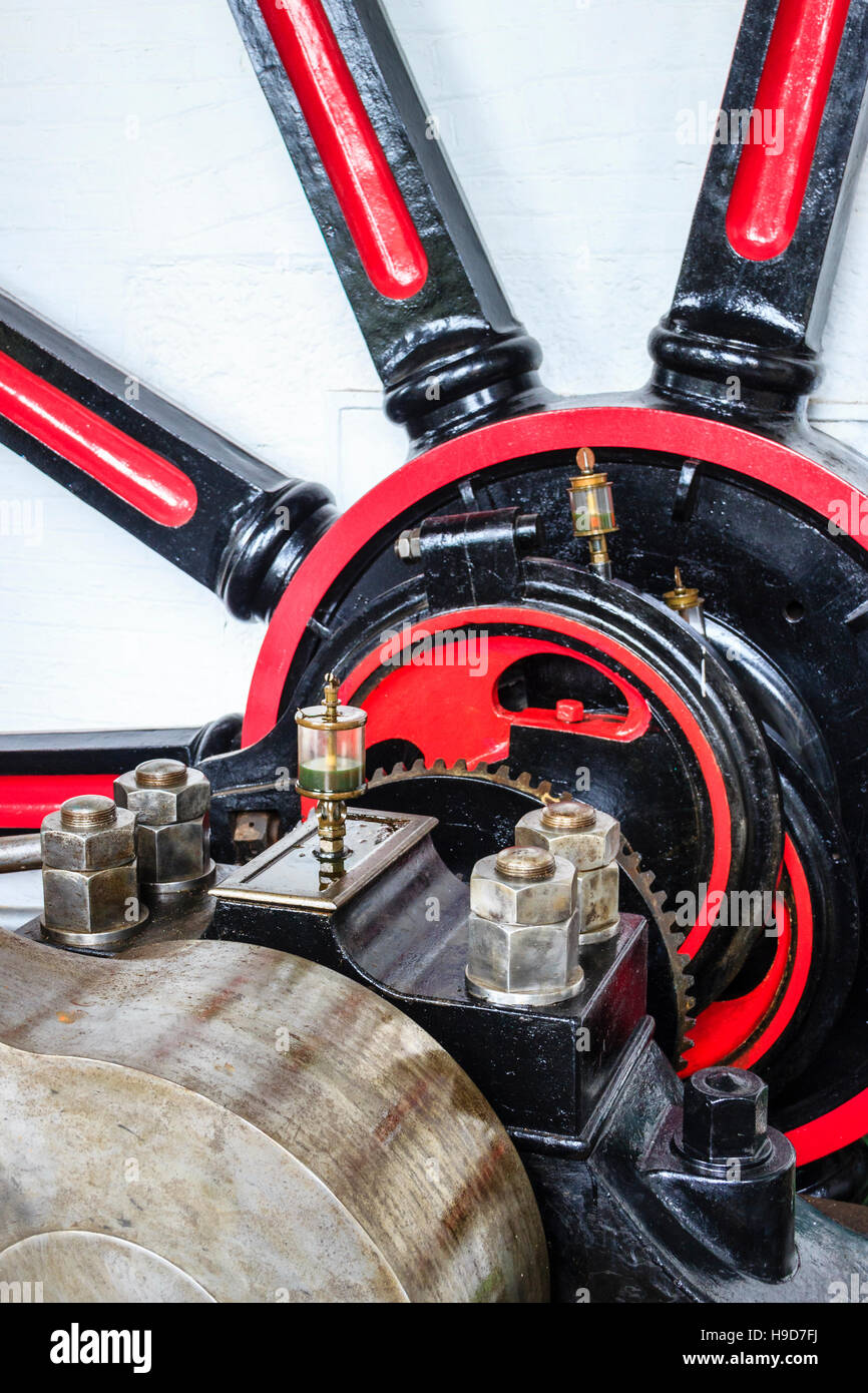 Detail of the restored Victorian beam engine in Markfield Museum ...