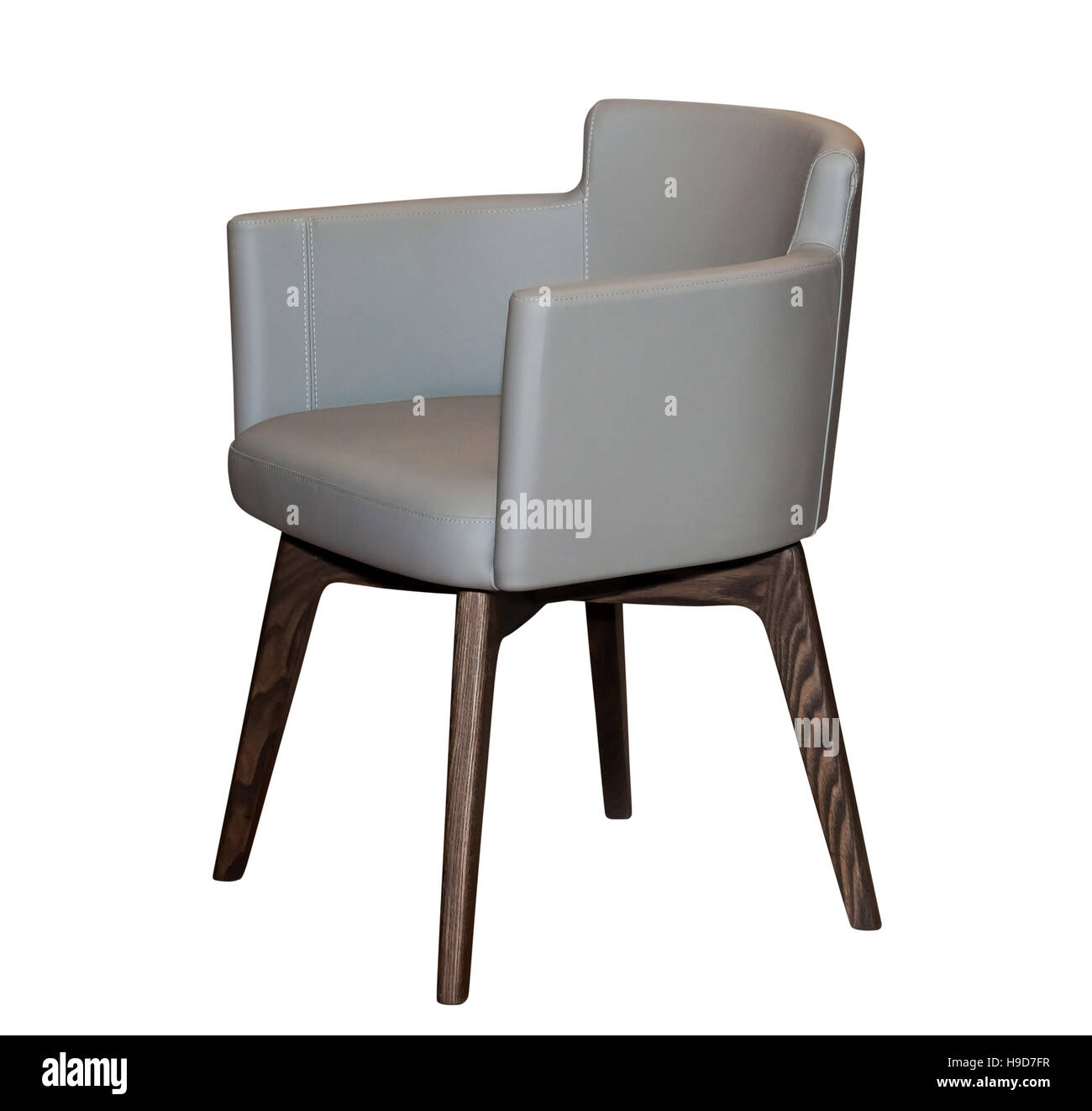 Modern leather grey chair Stock Photo - Alamy