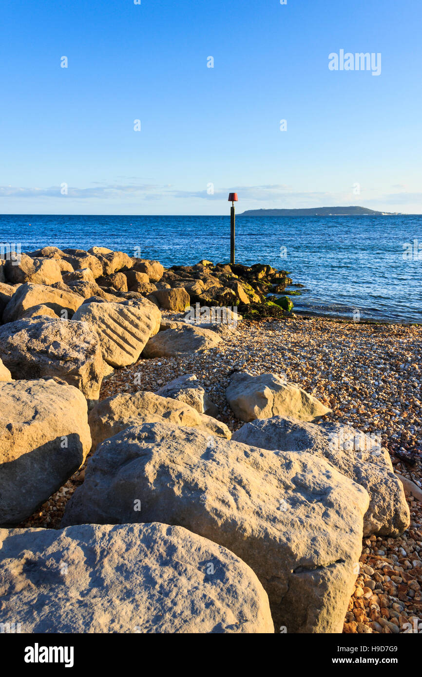A rocky promontory at Ringstead Bay, Dorset, England, UK, the Isle of ...
