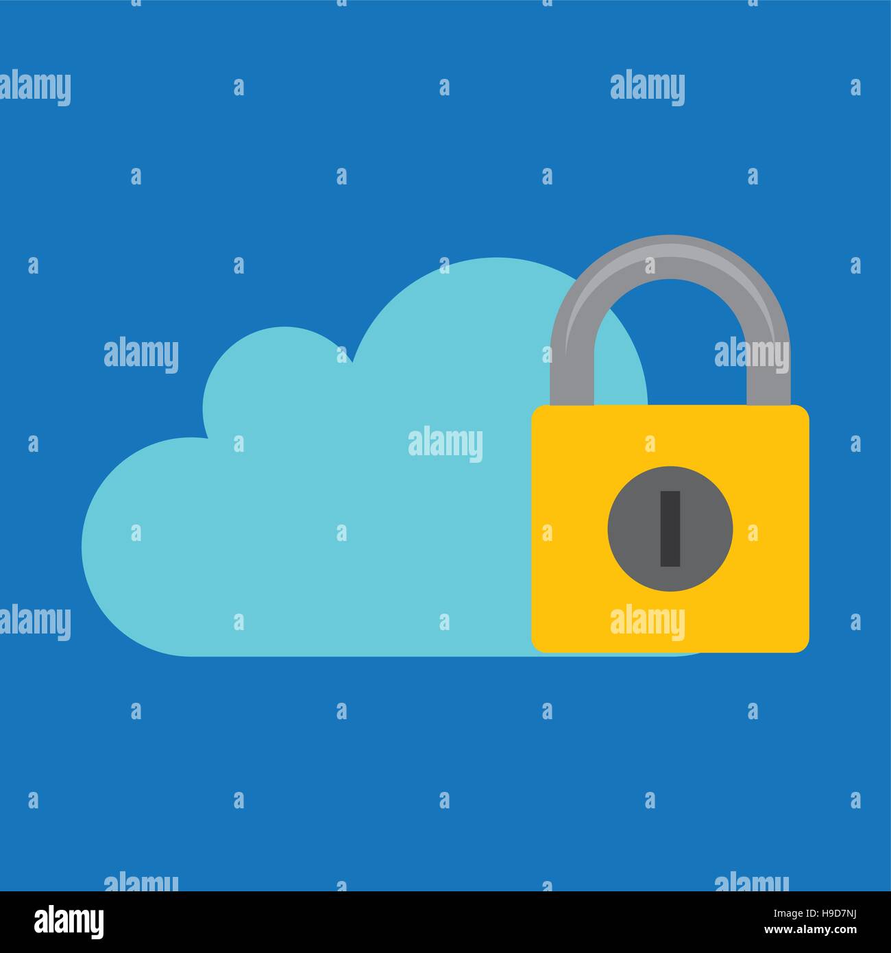 hand hold protected concept padlock cloud technology vector ...
