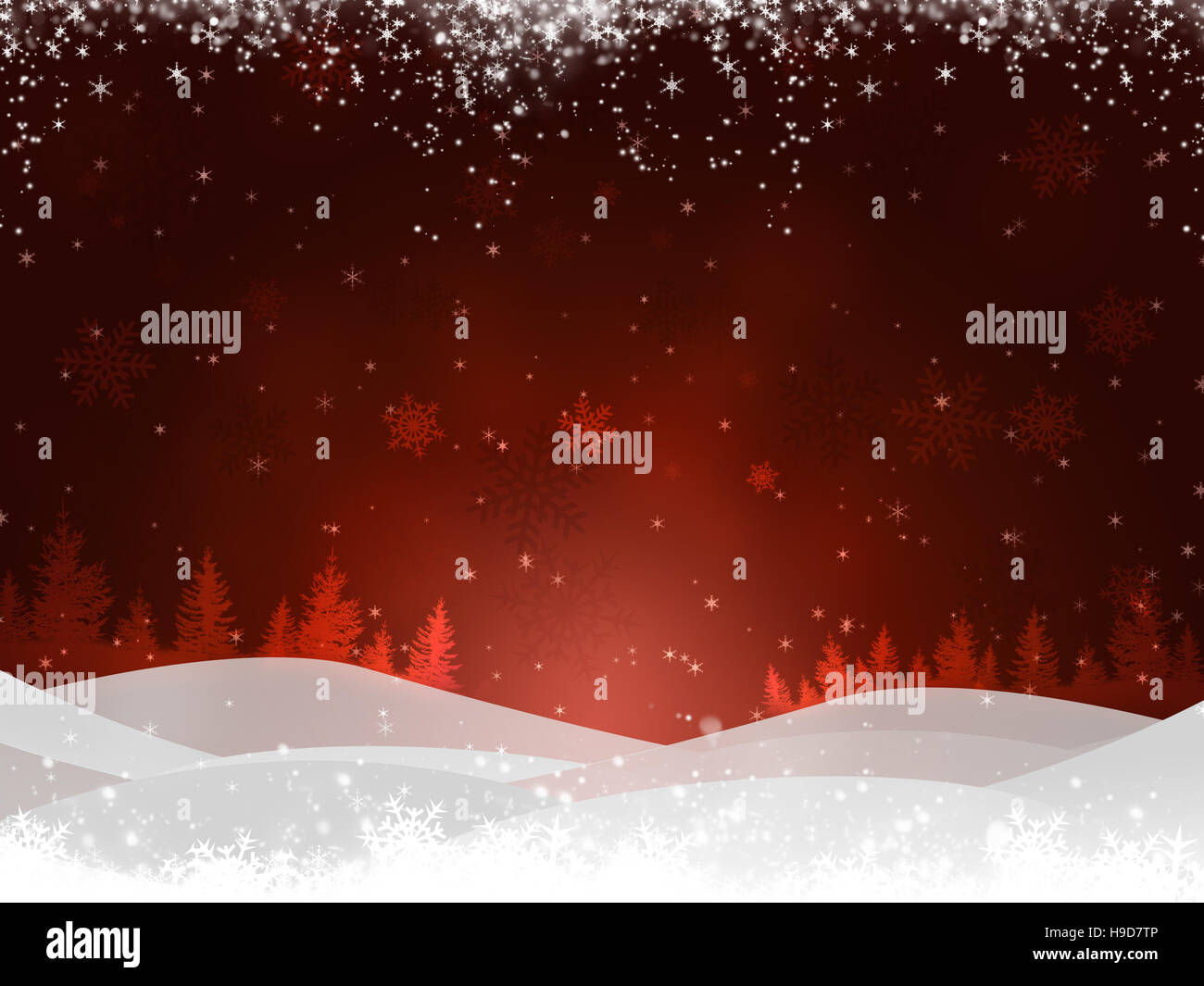 abstract christmas snow red background with blurry lights Stock Photo ...