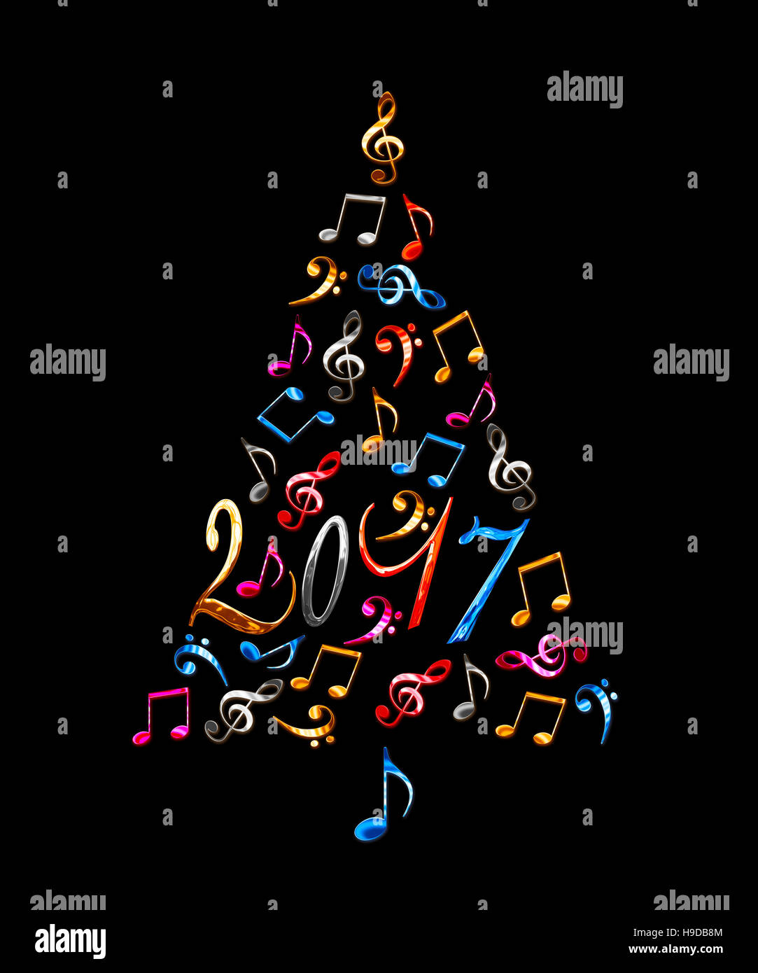 Musical notes isolated tree hi-res stock photography and images - Alamy