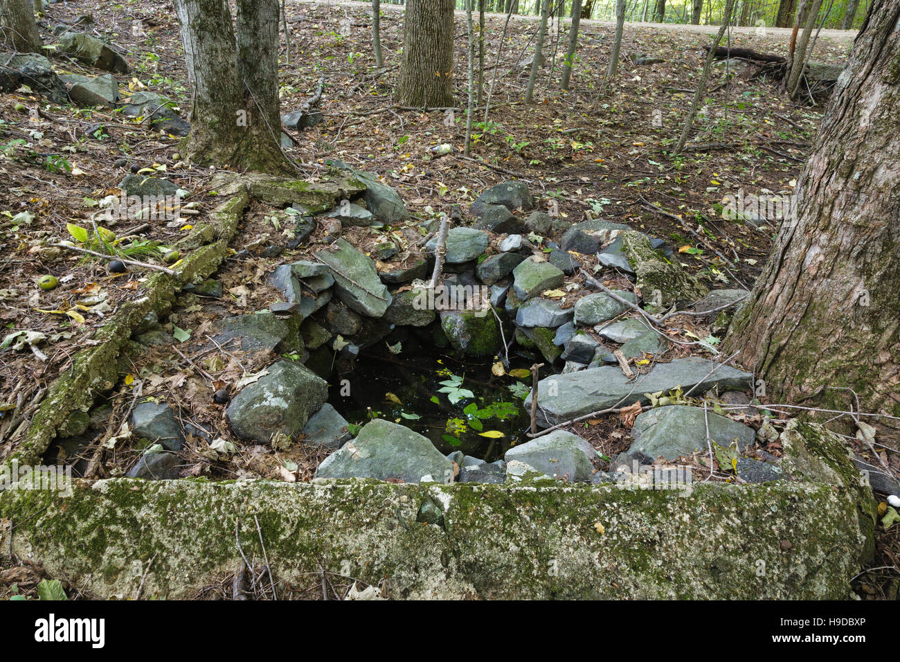 A dug well in Pawtuckaway State Park in Nottingham, New Hampshire USA ...