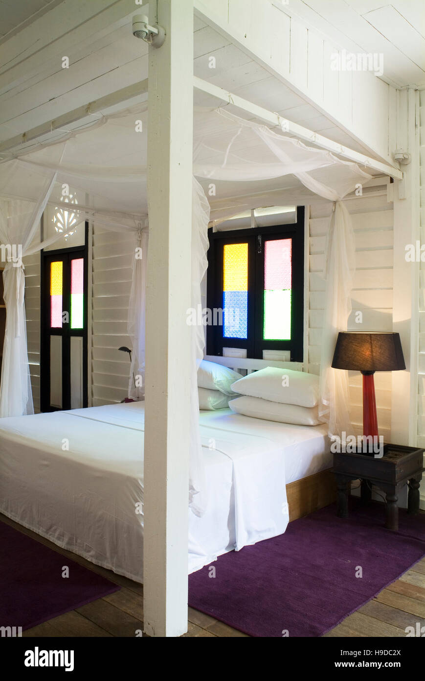 A guest room at Temple Tree, a resort of colonial-era houses on the ...