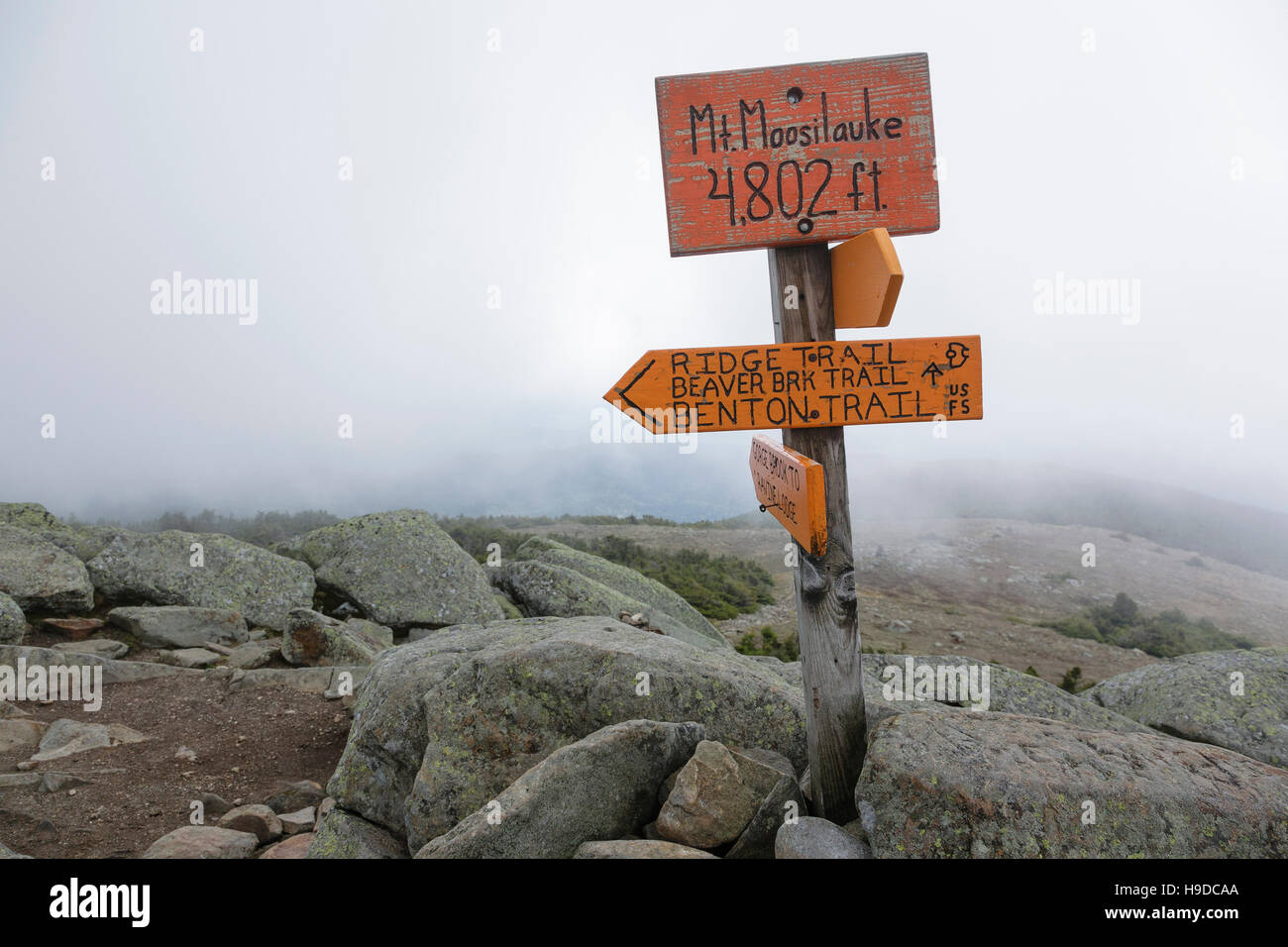 The summit of Mount Moosilauke, in Benton, New Hampshire USA during the ...