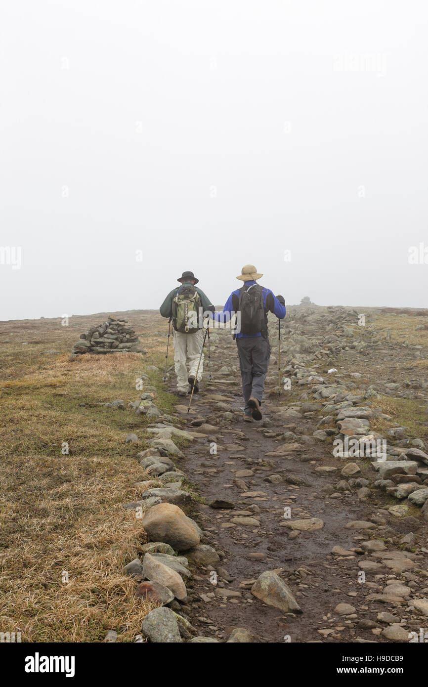 Group of hikers descending the Appalachian Trail (Beaver Brook Trail ...