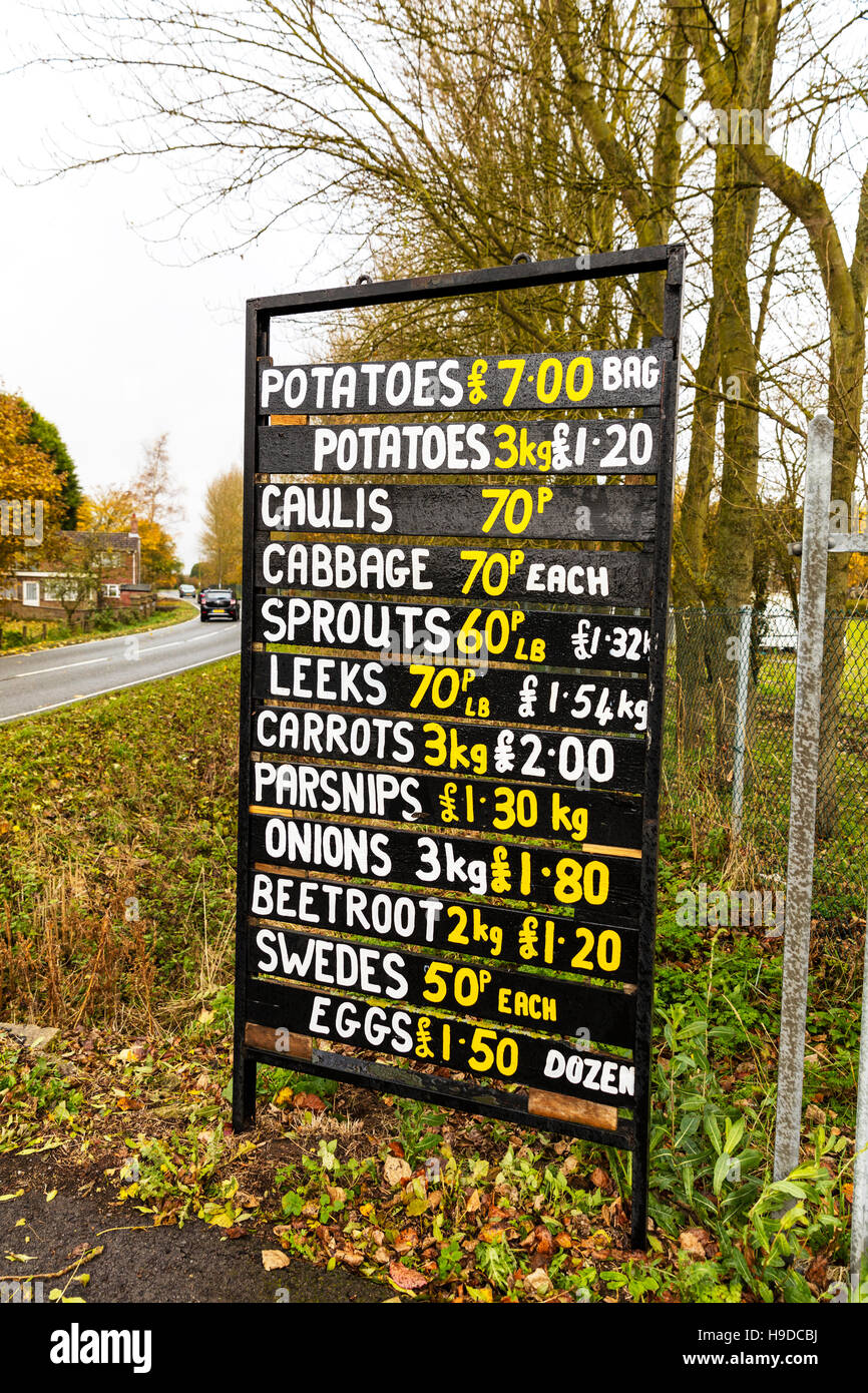 Market garden sign vegetables for sale sign roadside advert advertising ...