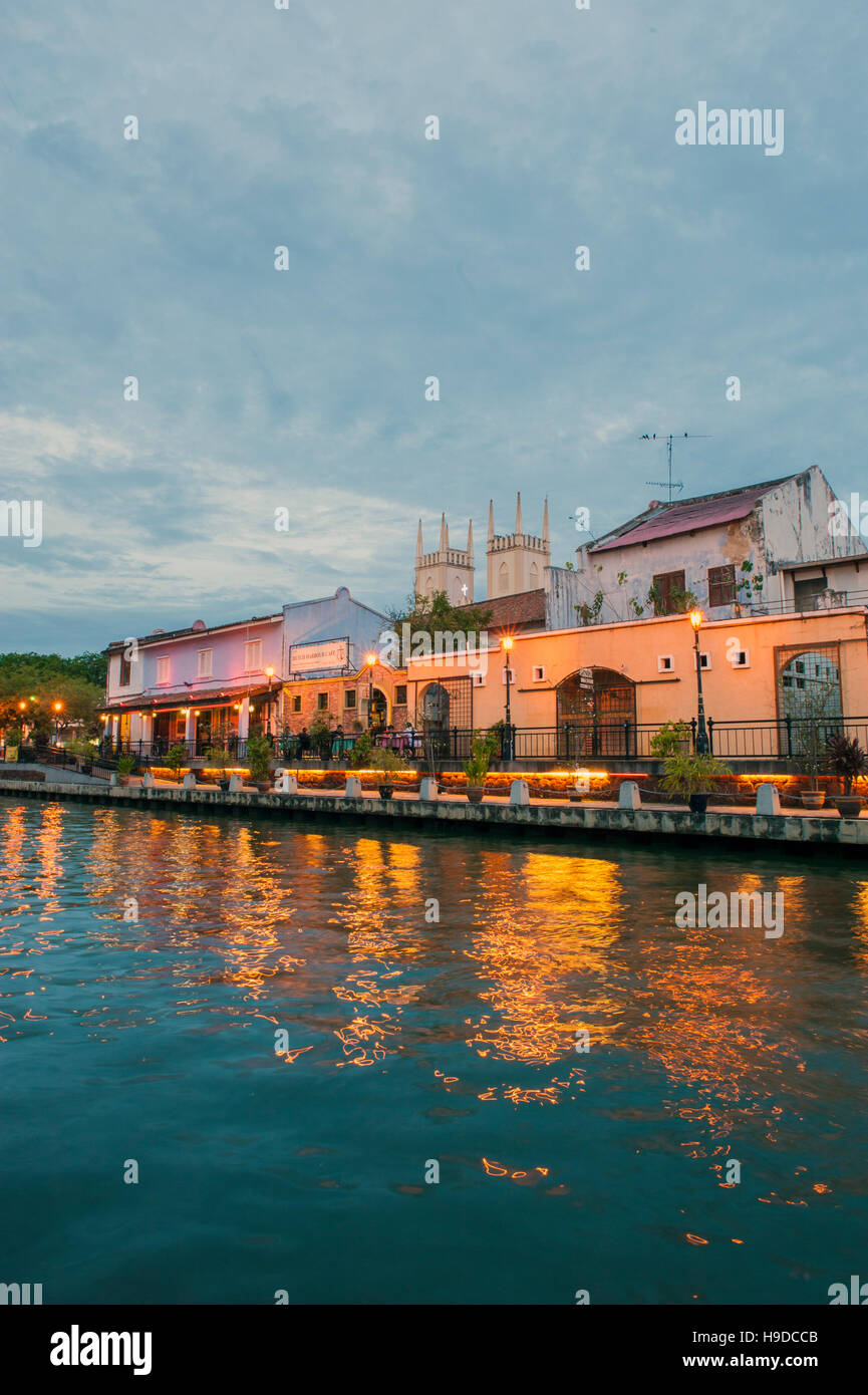 The riverfront in Malacca, the World Heritage listed town flanking the ...