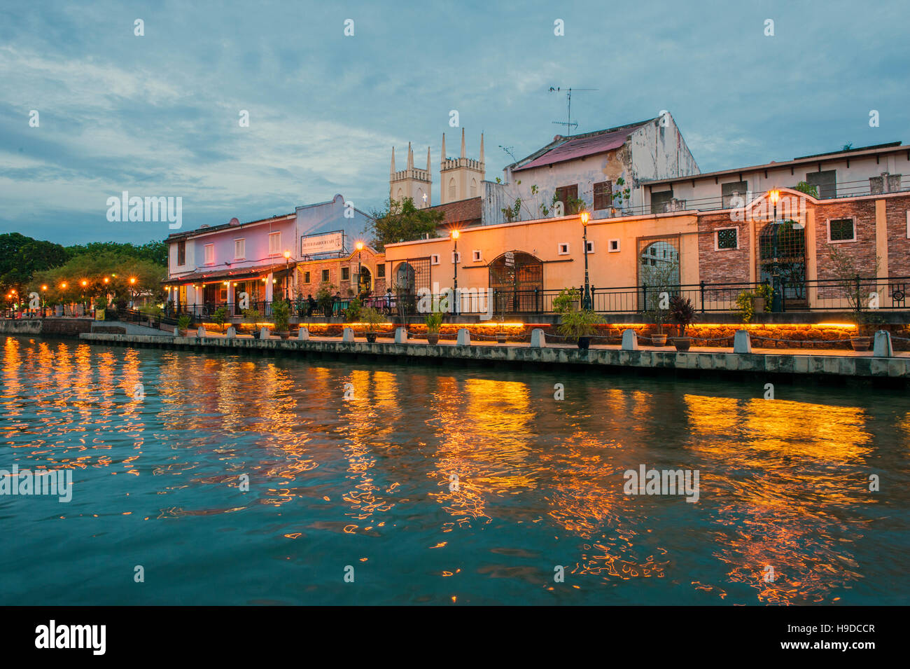 The riverfront in Malacca, the World Heritage listed town flanking the ...