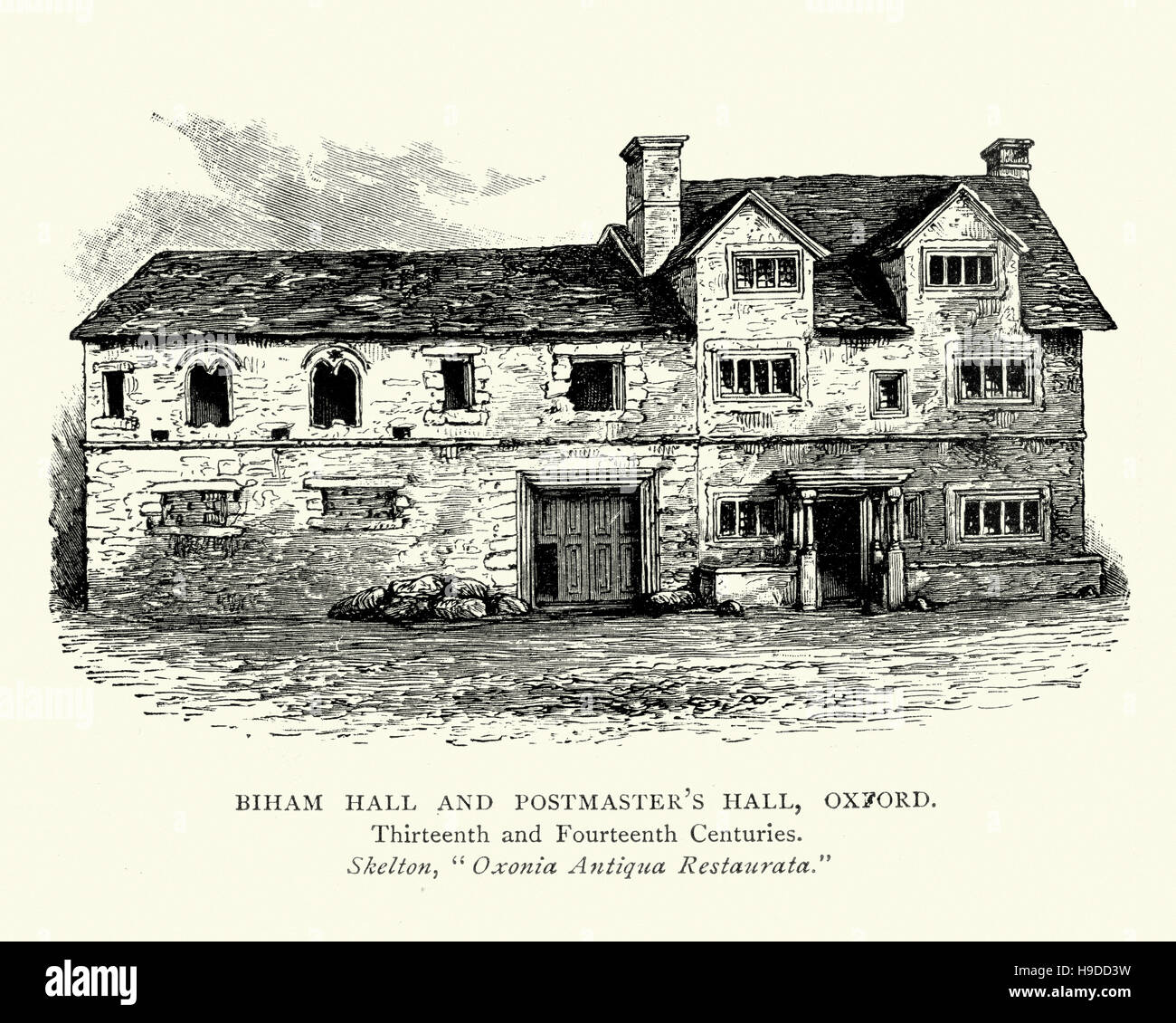 Biham Hall and Postmaster's Hall, Oxford, 13th and 14th Century Stock ...