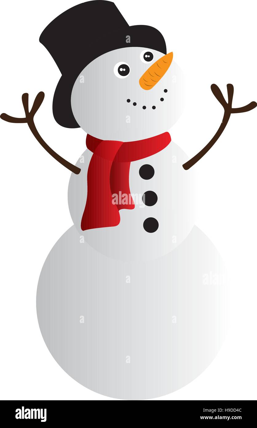 Isolated snowman with traditional clothes, Vector illustration Stock ...